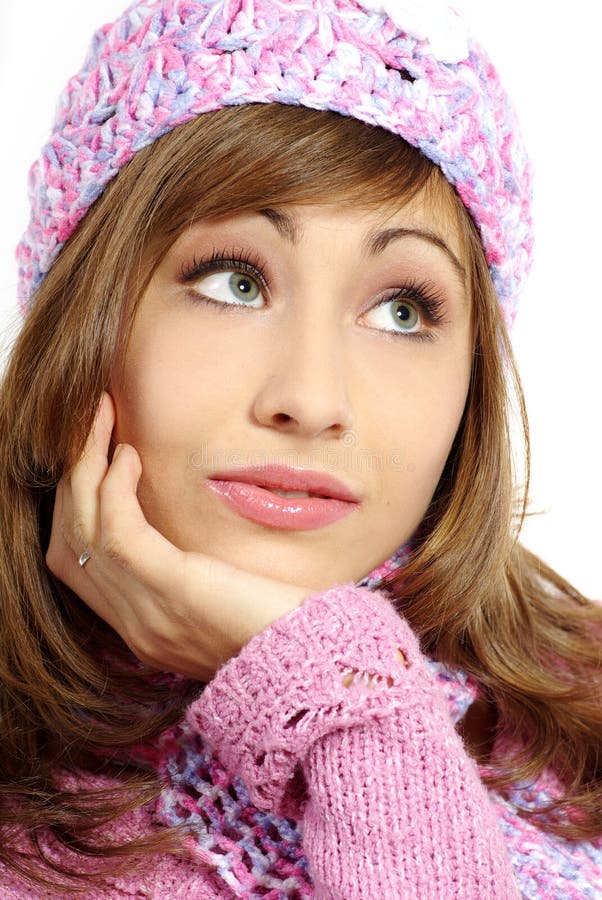 Portrait of a Winter / Fall Woman Stock Photo - Image of positive ...