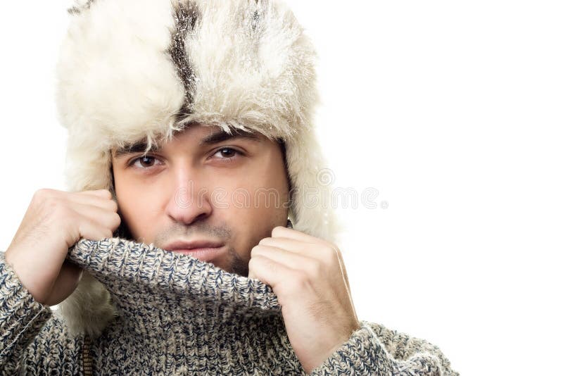 Portrait of a winter man stock photo. Image of closeup - 7436702