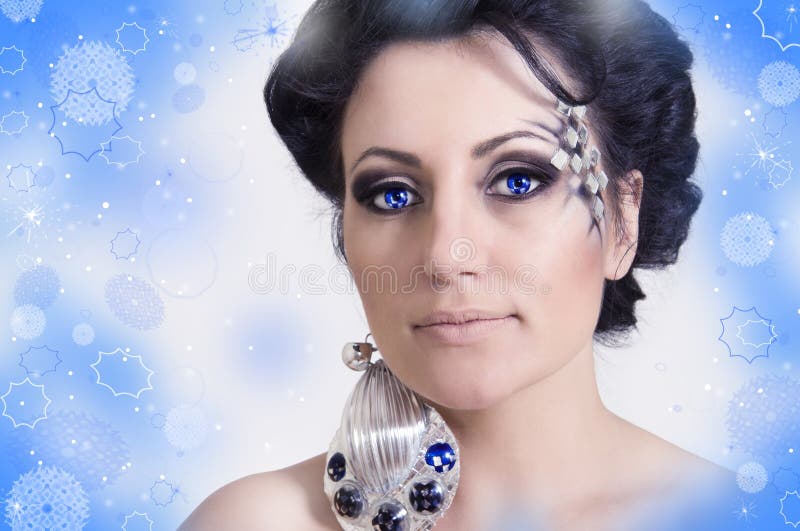 Portrait of winter queen stock photo. Image of cold, blue - 28166308