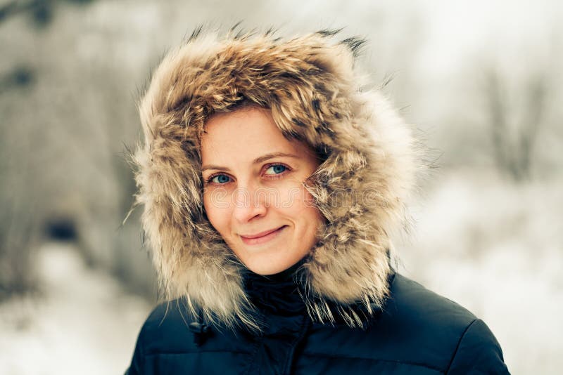 Portrait of a winter woman stock image. Image of happy - 7454955