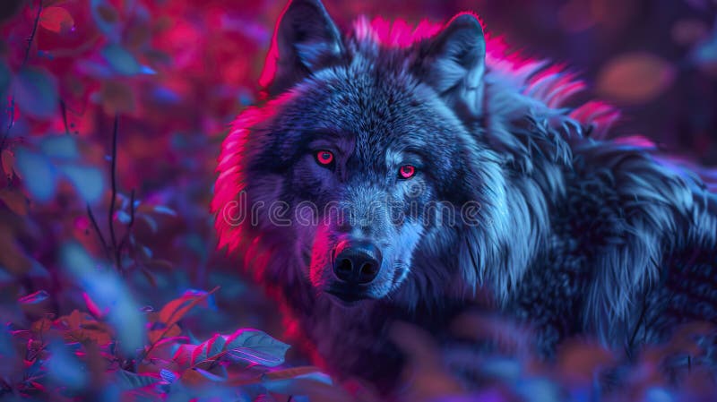 Neon Wolf Portrait Stock Illustrations – 227 Neon Wolf Portrait Stock ...