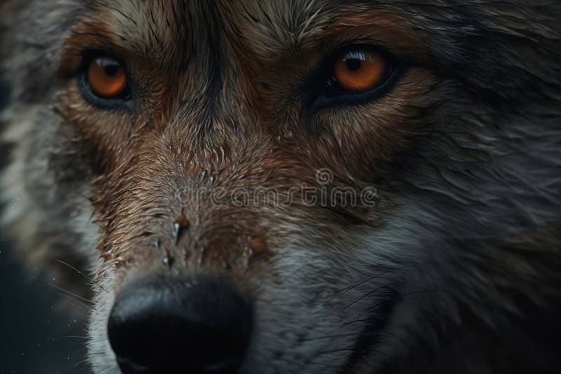 Portrait of a Wolf. Generative AI. Stock Illustration - Illustration of ...