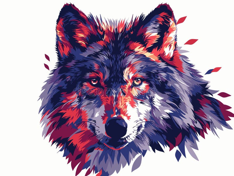 Portrait of a Wolf in Grunge Style. Vector Illustration. Stock Vector ...