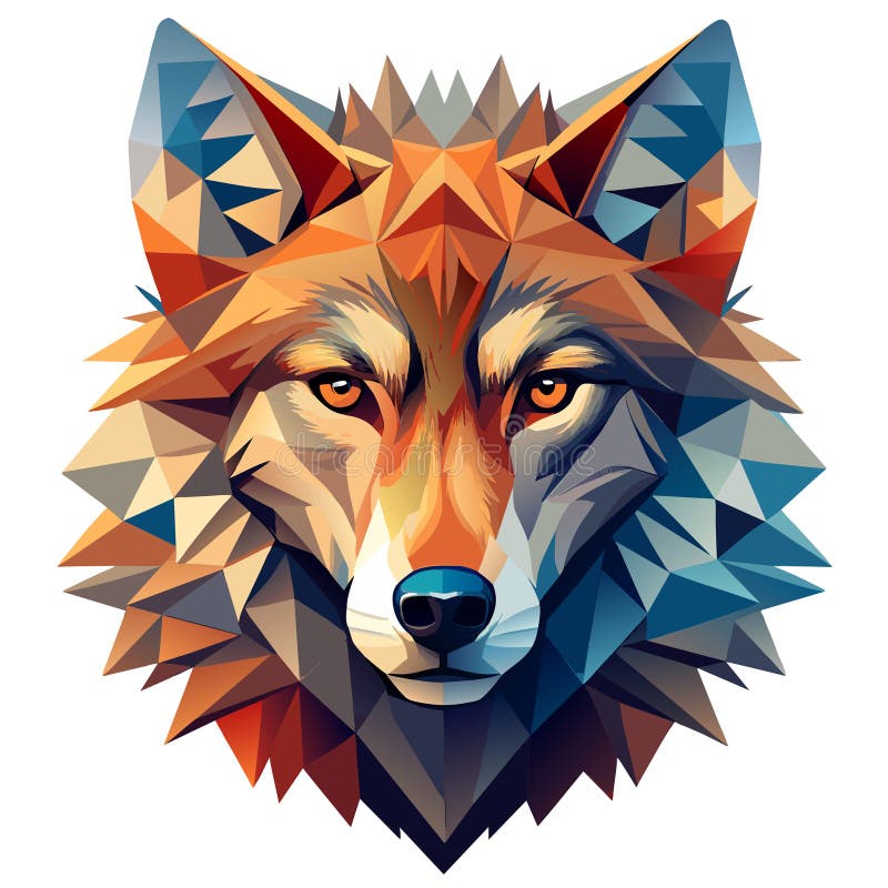 Portrait of a Wolf in Low Poly Style. Stock Vector - Illustration of ...