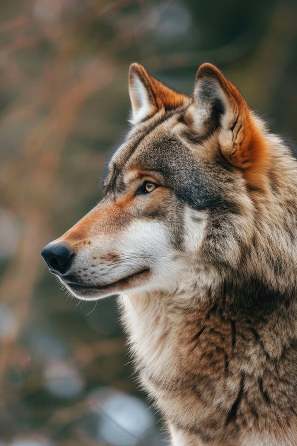 Portrait of a Wolf in Nature Stock Illustration - Illustration of ...