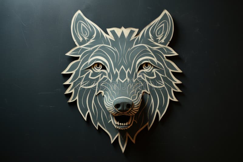 Portrait of a Wolf S Head on a Dark Background Stock Illustration ...
