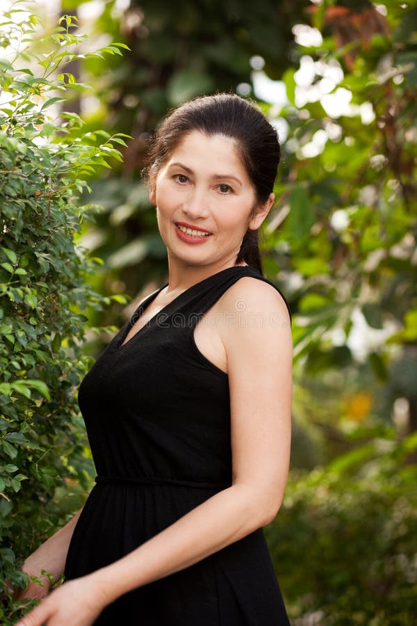 Portrait of a Woman Aged in Nature Stock Photo - Image of health ...