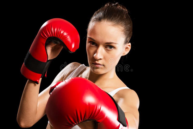 Female boxer winner stock photo. Image of female, fight - 29528394