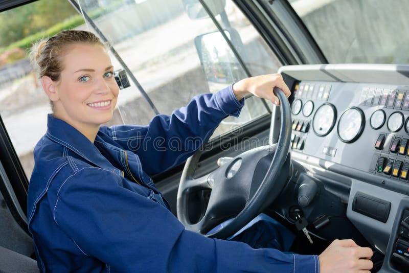 Portrait Woman in Cab Vehicle Stock Image - Image of plant, woman ...