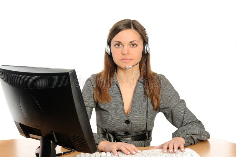 Portrait of the Woman with a Computer. Stock Photo - Image of female ...