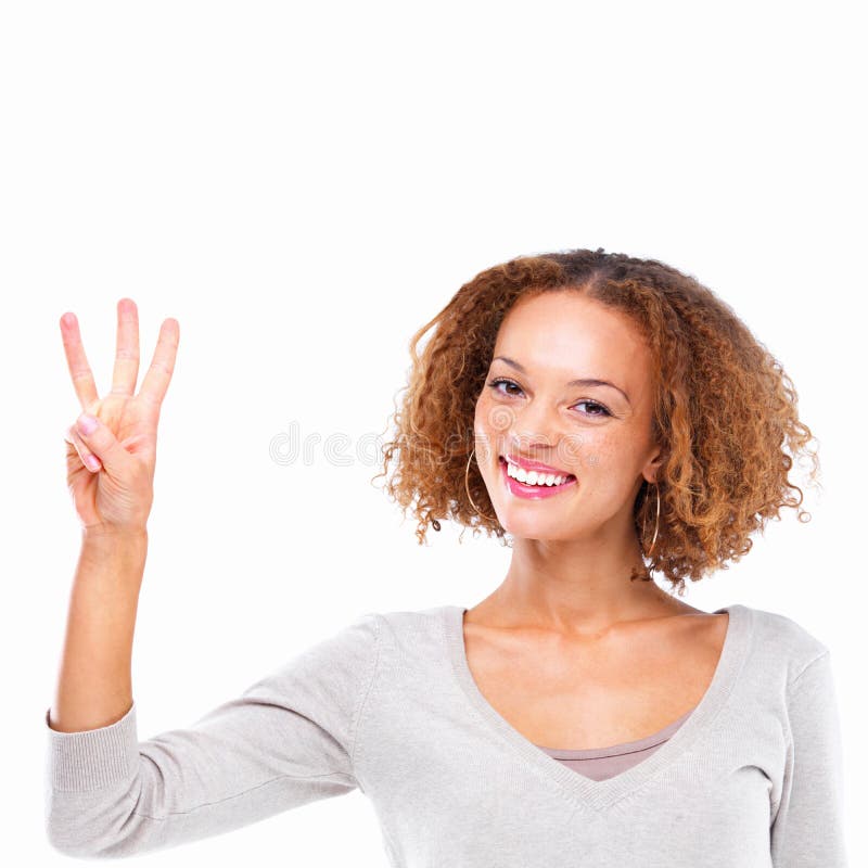 Portrait of Woman Counting by Fingers Stock Image - Image of fingers ...