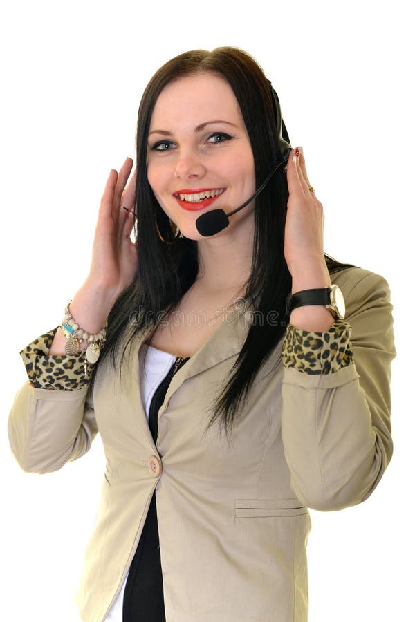 Portrait of Woman Customer Service Worker Stock Photo - Image of smile ...