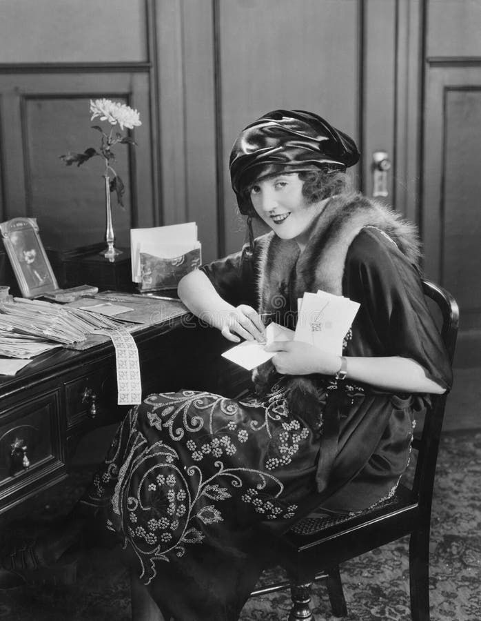 Woman Sending Morse Code Using Telegraph Stock Photo - Image of ...