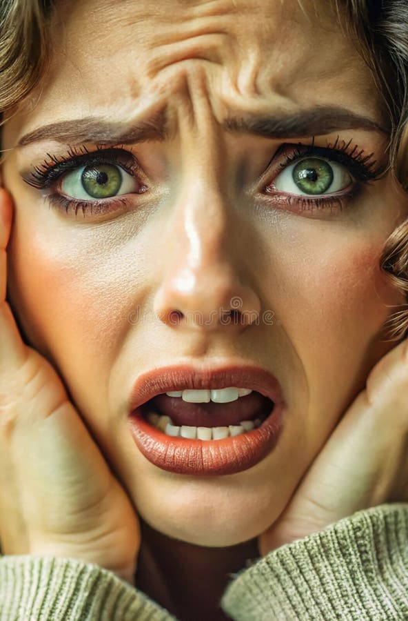 Woman with a Desperate Face Stock Illustration - Illustration of ...