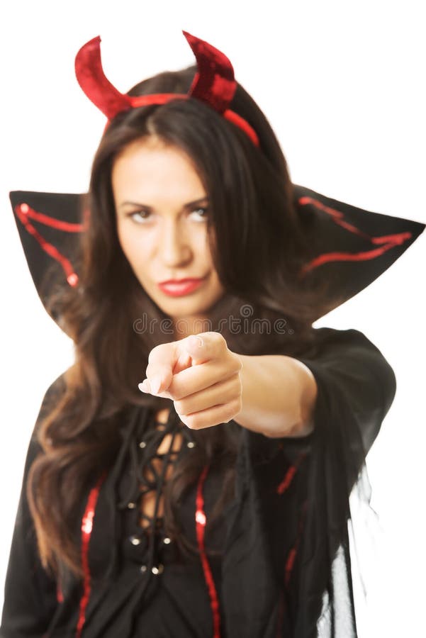 Woman Devil Clothes Pointing You Stock Photos - Free & Royalty-Free ...