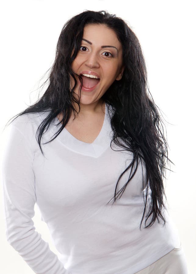 The Portrait of a Woman with Different Emotions Isolated Stock Photo ...