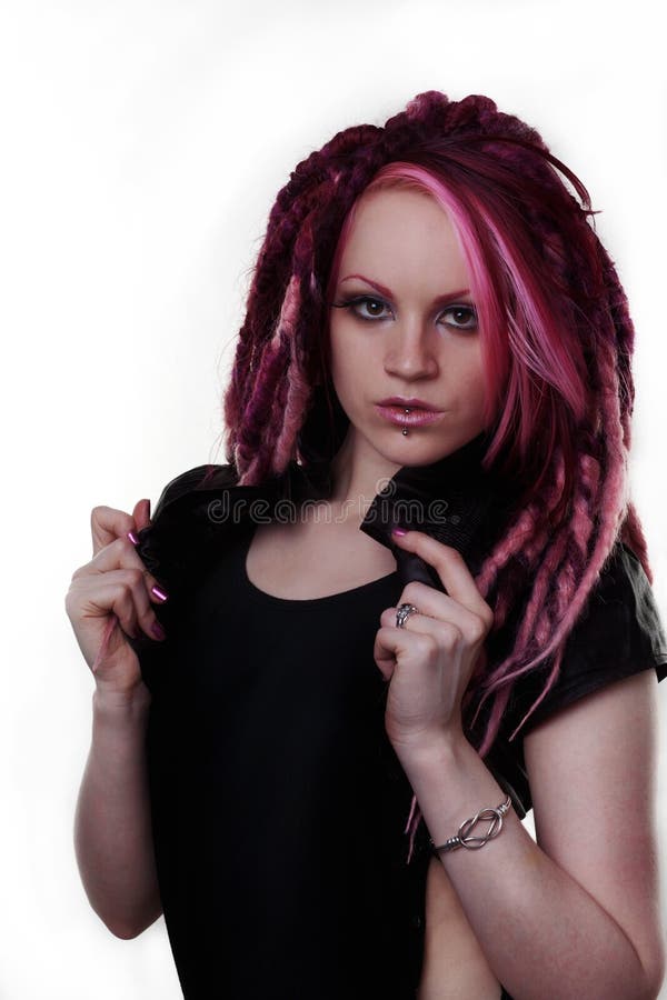 Portrait of Woman with Dreadlocks Hair Stock Image - Image of goth ...