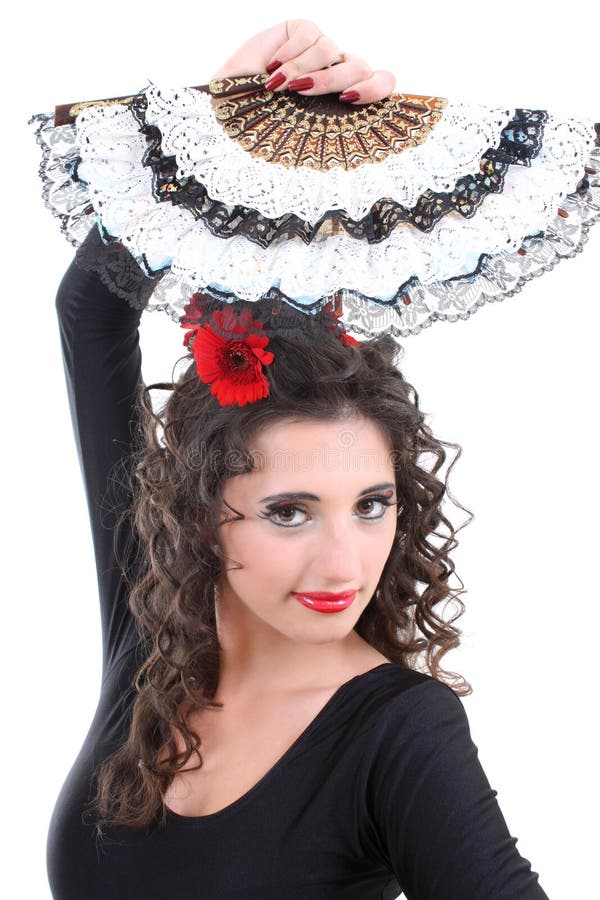 Portrait of woman with fan stock photo. Image of young - 15064212