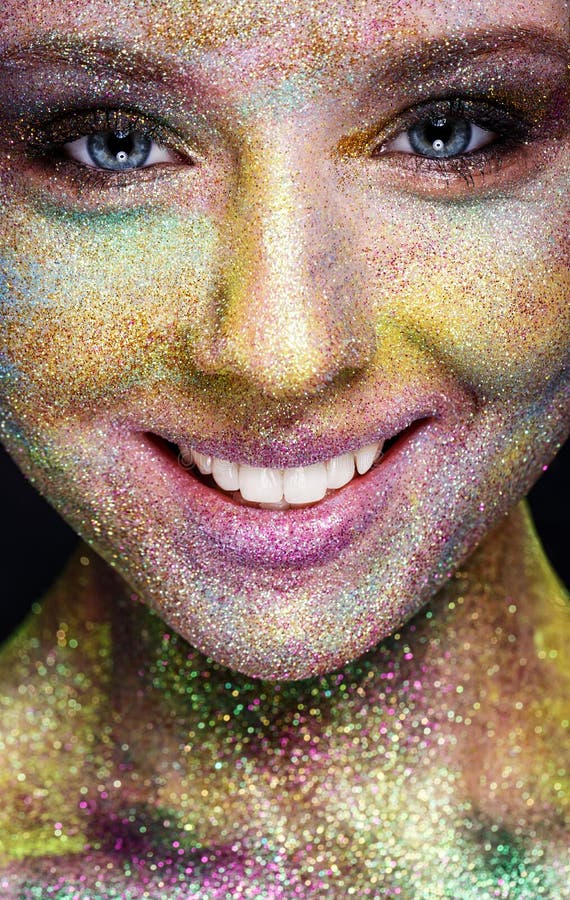 Portrait of a Woman with Fancy Make-up Stock Image - Image of adult ...