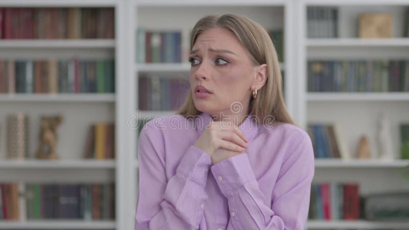 Portrait of Woman Feeling Scared, Frightened Stock Image - Image of ...