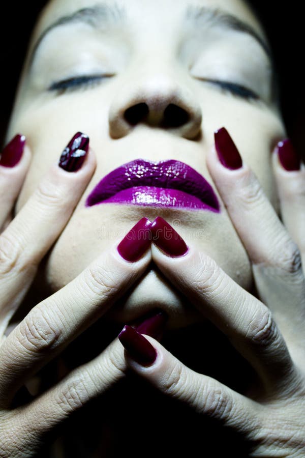 Portrait of Woman with Hand Over Face Stock Photo - Image of portrait ...