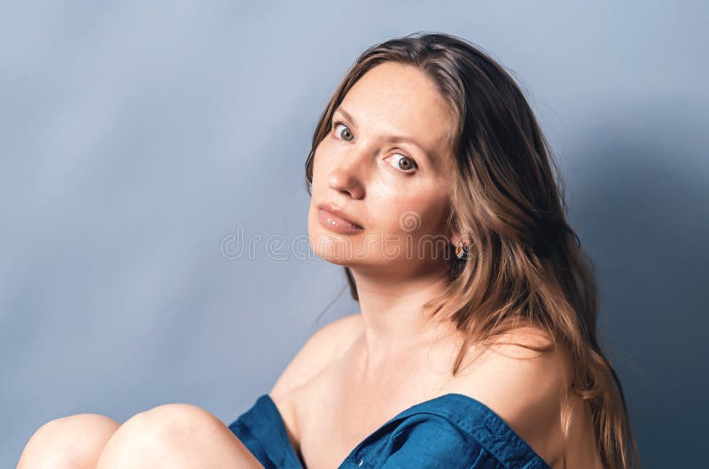 Portrait of Woman Head Turned Sideways Up, Close-up Stock Photo - Image ...