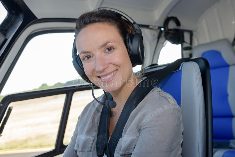 Portrait Woman Helicopter Pilot Stock Photo - Image of body, pilot ...