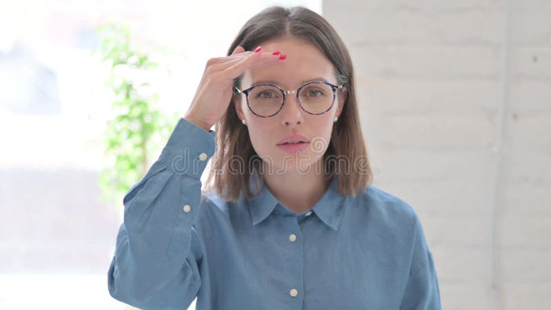 Portrait of Woman Looking Around, Searching Stock Image - Image of ...