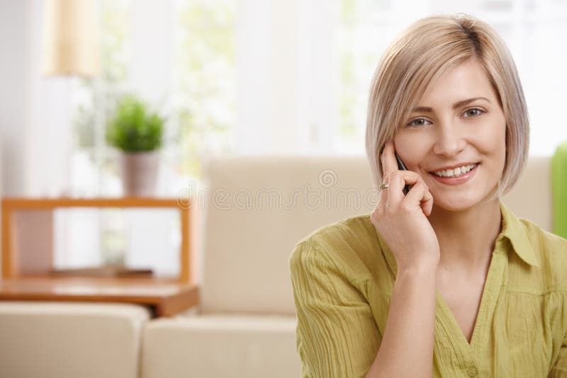 Portrait of Woman with Mobile Phone Stock Image - Image of european ...