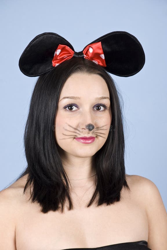 Portrait of woman mouse stock photo. Image of costume - 12456746