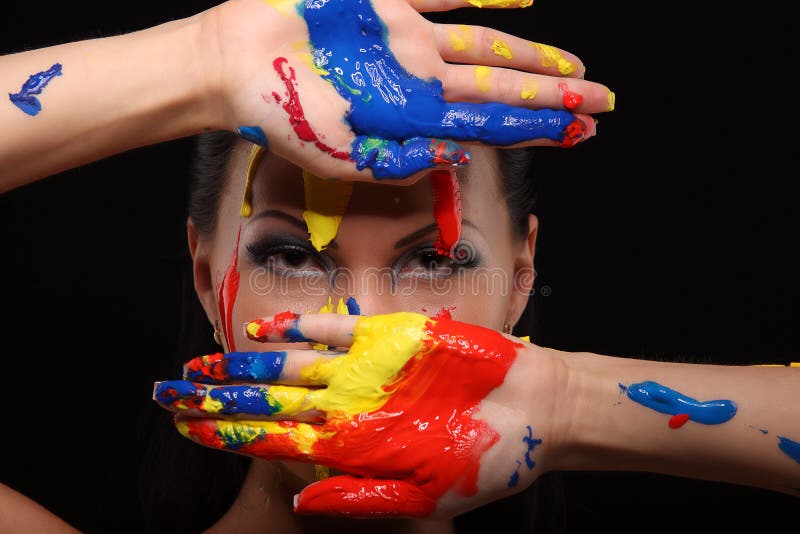 Portrait of a Woman Painted Conceptual Body Art Stock Image - Image of ...