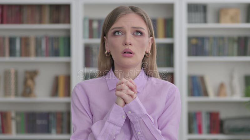 Portrait of Woman Praying for Help Stock Image - Image of hope, office ...