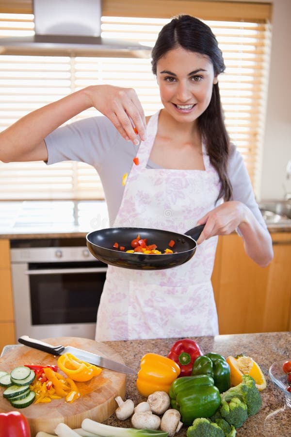 Cooking in kitchen stock image. Image of asian, fresh - 10311939