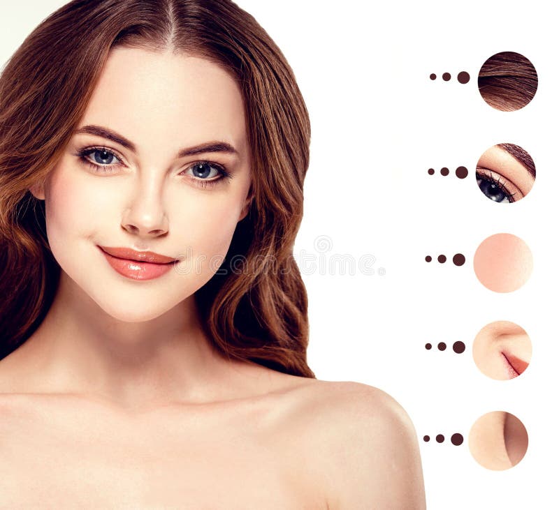 Portrait Woman with Problem and Clear Skin, Youth Make Up Concept Stock ...
