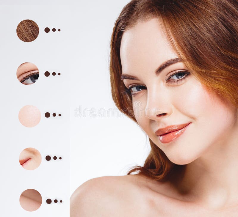 Portrait Woman with Problem and Clear Skin, Youth Make Up Concept Stock ...