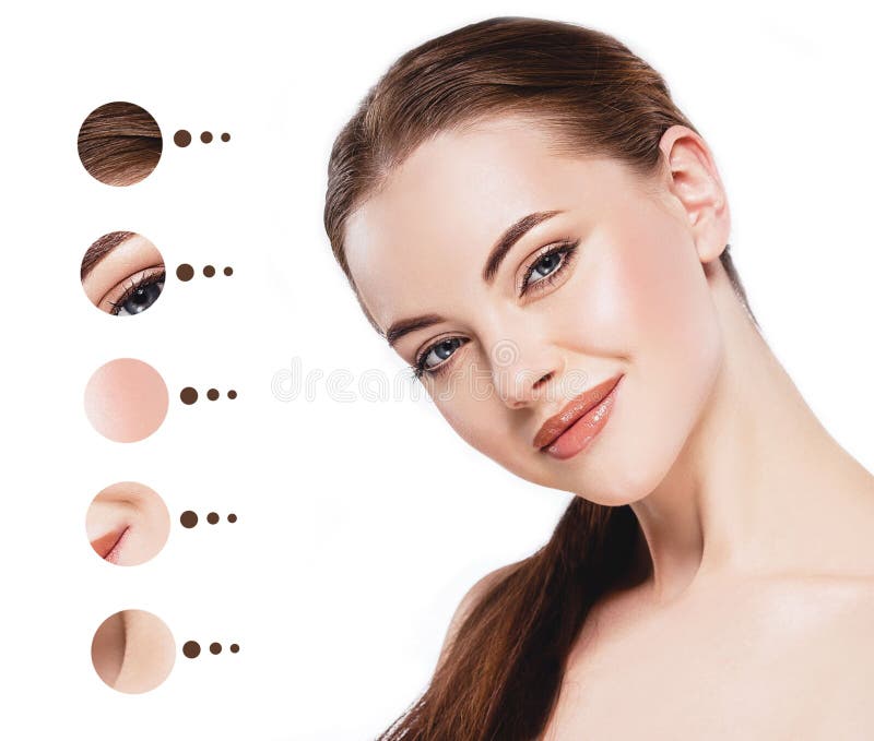 Portrait Woman with Problem and Clear Skin, Youth Make Up Concept Stock ...