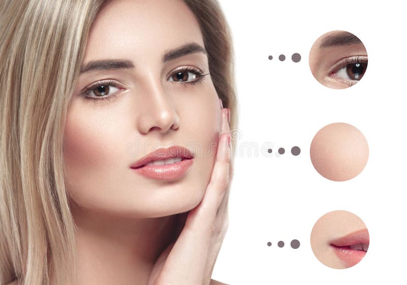 Portrait Woman with Problem and Clear Skin, Youth Make Up Concept Stock ...