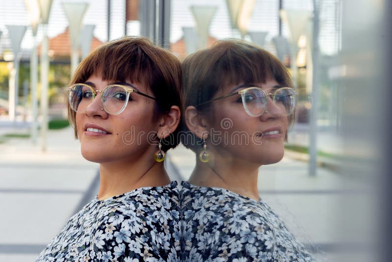 Portrait of a woman stock image. Image of people, glass - 224019433