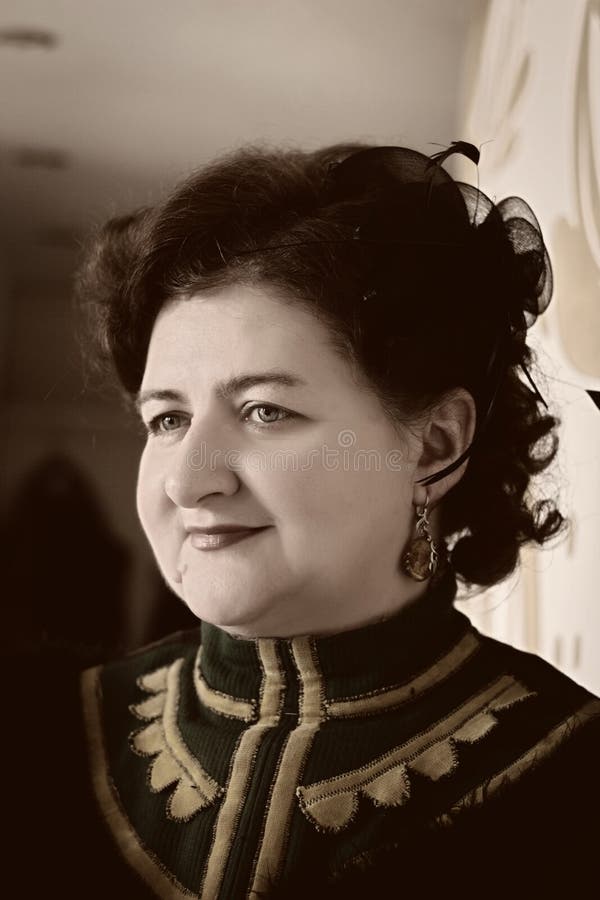 Portrait of the Woman in a Retro Style Stock Image - Image of arts ...