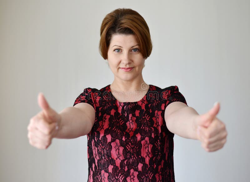 Portrait of Woman Showing Gesture that Everything is Fine Stock Photo ...