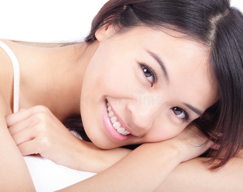 Portrait of Woman Smile Face in Relax Pose Stock Photo - Image of face ...