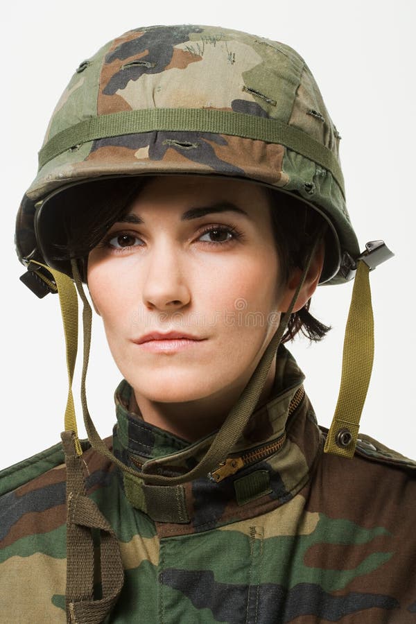 Portrait of a Woman Soldier Stock Image - Image of caucasian, forces ...