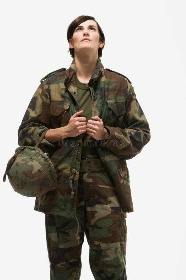 Portrait of a Woman Soldier Stock Image - Image of looking, armed: 62559581