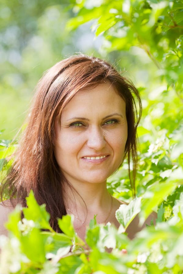Portrait of Woman in Spring Stock Image - Image of upright, summer ...