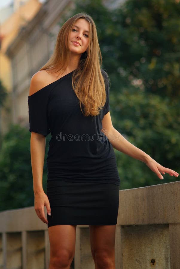 Portrait of a Woman Standing Stock Photo - Image of girl, street: 27203524