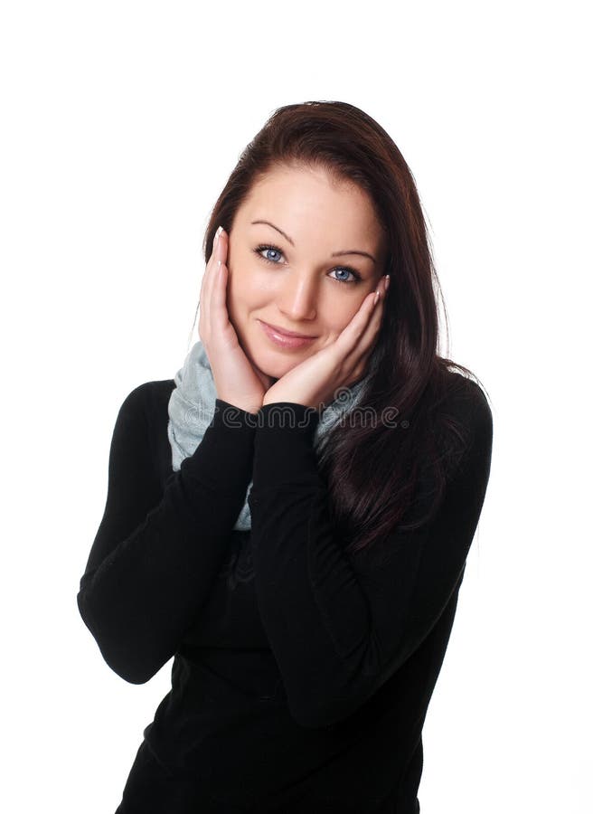 Portrait of a Woman in Studio Stock Photo - Image of beautiful, calm ...
