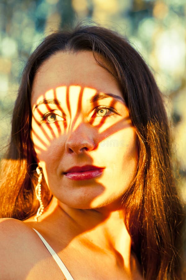 Portrait of a Woman in the Sun Stock Image - Image of smiling ...