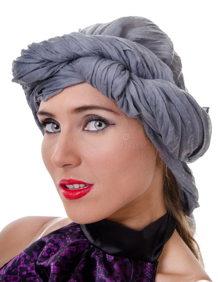 Portrait of Woman in a Turban Stock Image - Image of heads, gorgeous ...