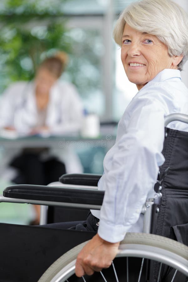 Portrait Woman in Wheelchair Stock Image - Image of happiness ...