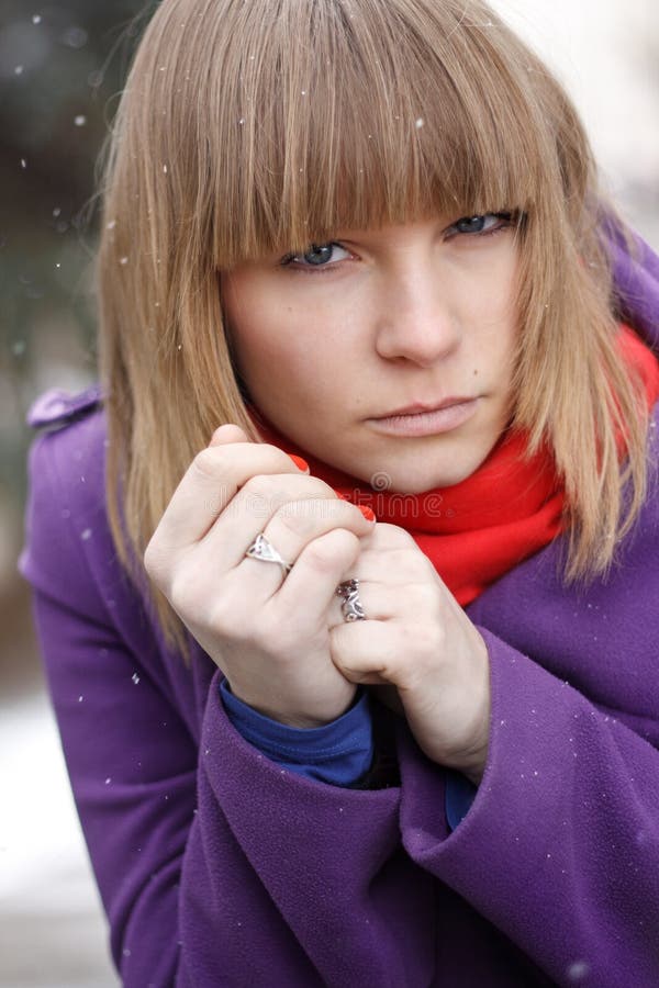 Portrait of a Woman in Winter Stock Photo - Image of natural, female ...